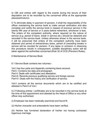 Maintenance of service book and leave account.bose