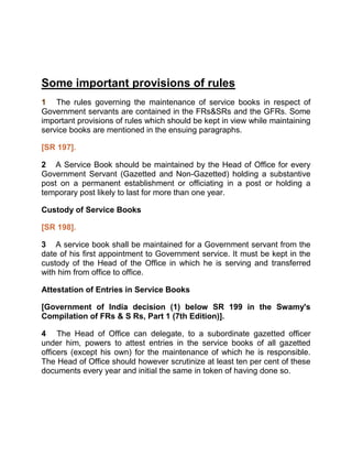 Maintenance of service book and leave account.bose