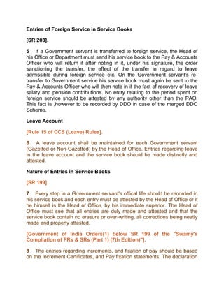 Maintenance of service book and leave account.bose