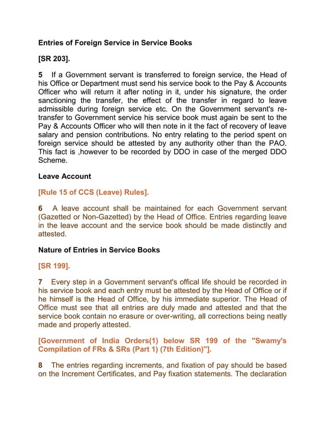 Maintenance of service book and leave account.bose | Retirement ...