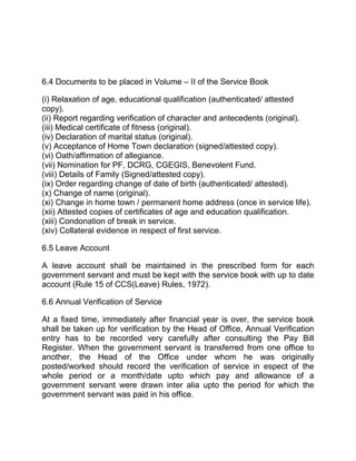 Maintenance of service book and leave account.bose