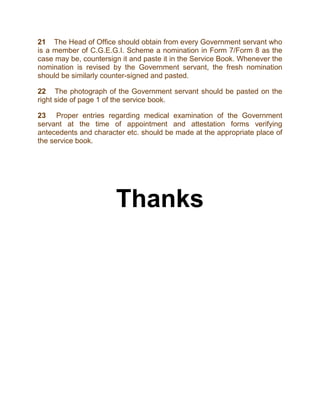 Maintenance of service book and leave account.bose