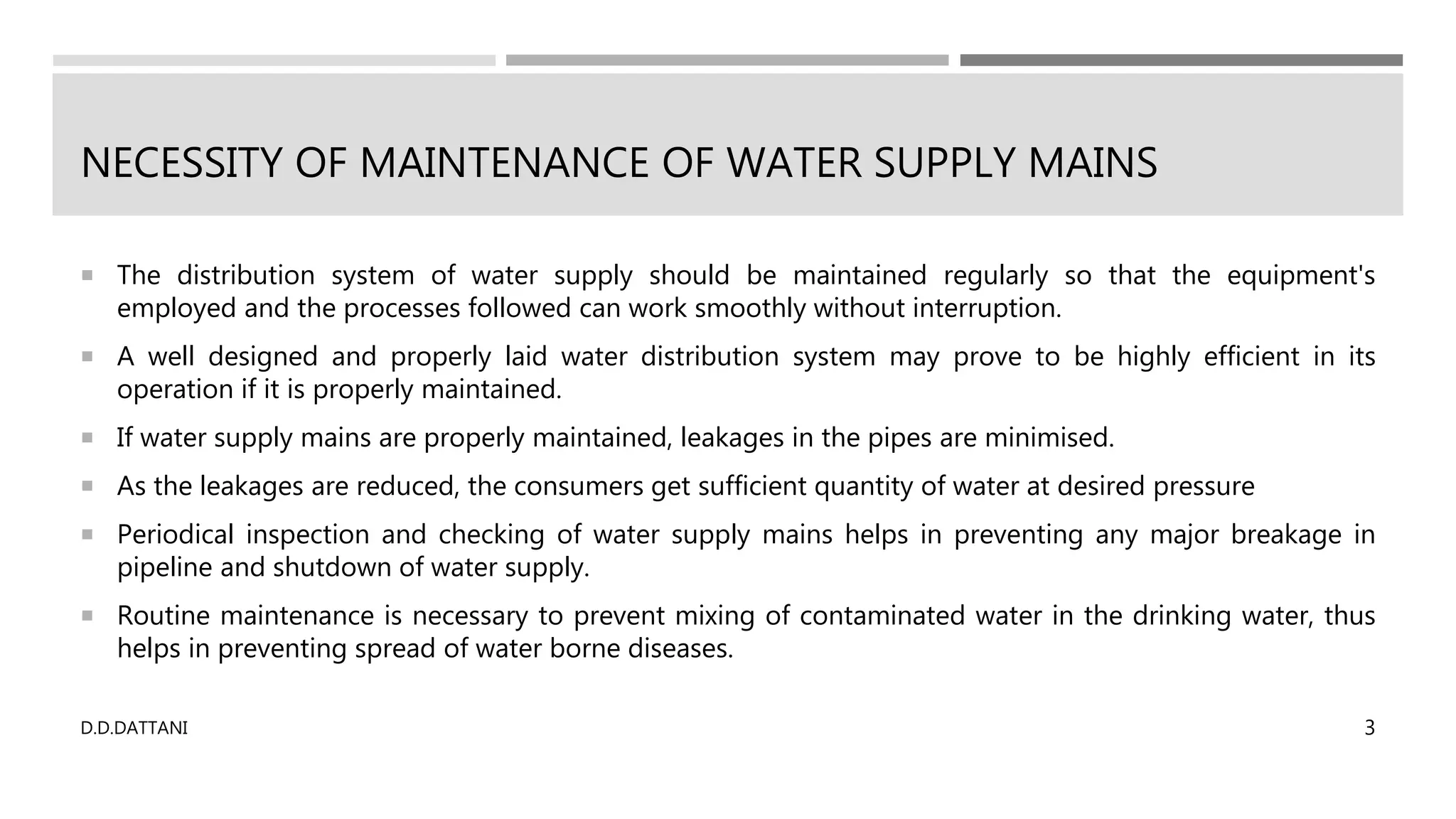 Maintenance of water supply | PPTX