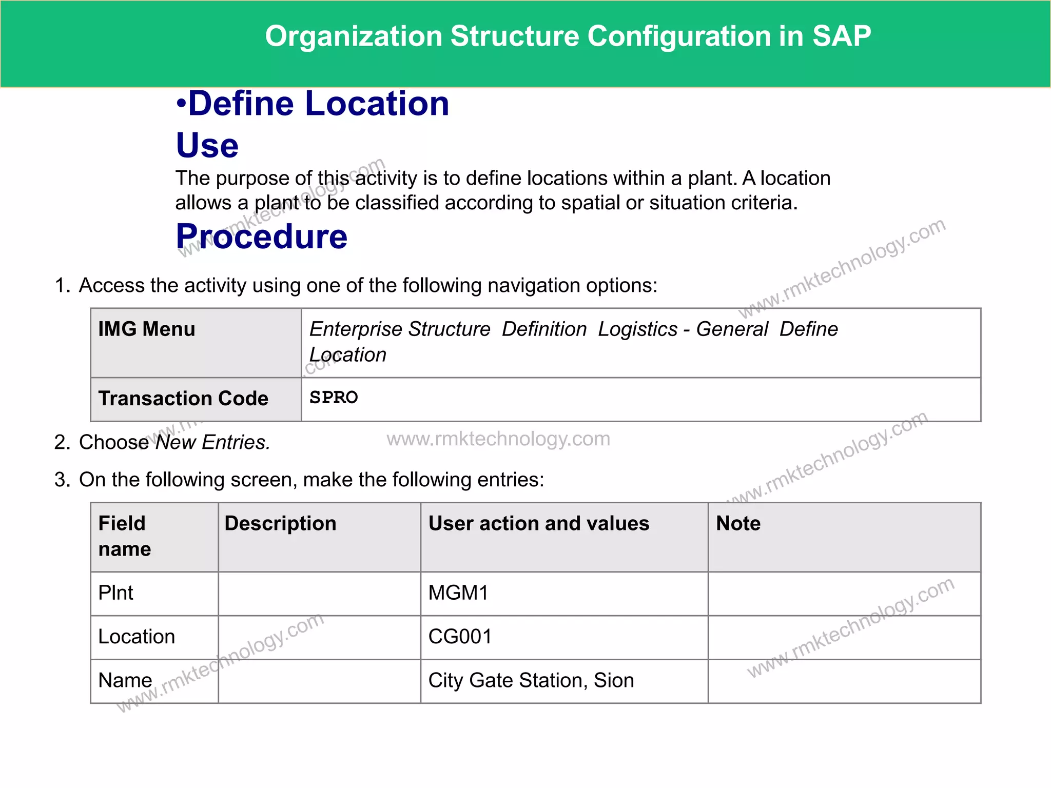 SAP EAM/PM Organization Structure | PPTX