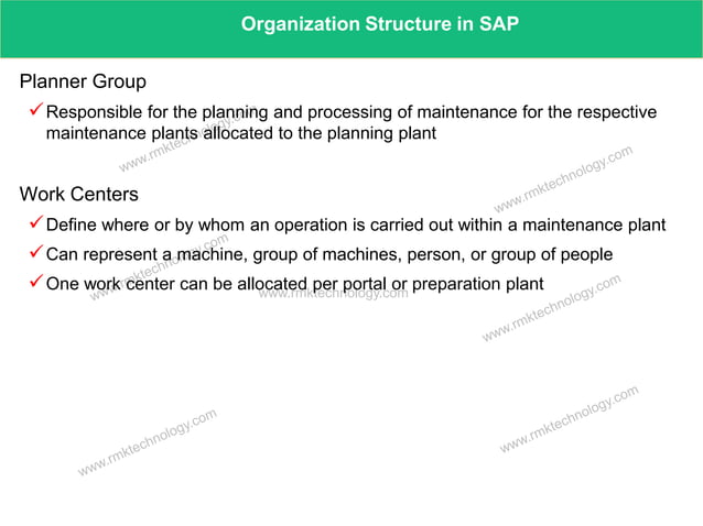 SAP EAM/PM Organization Structure | PPTX | Business | Business and Finance