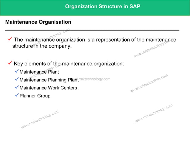 SAP EAM/PM Organization Structure | PPTX | Business | Business and Finance