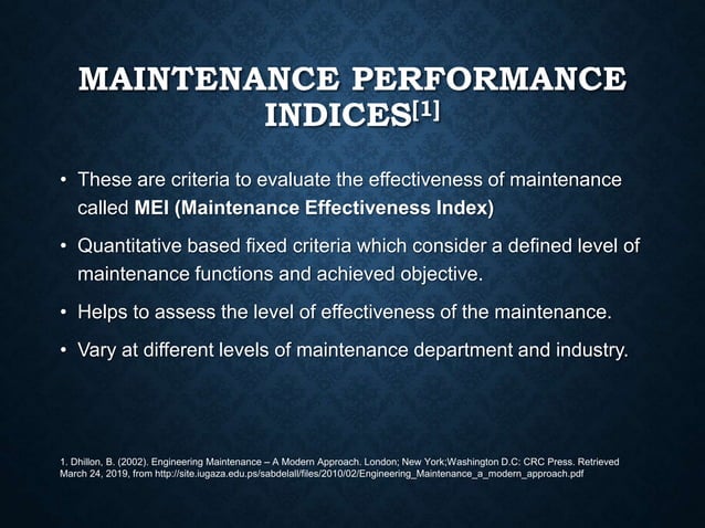 Maintenance Performance Evaluation | PPTX