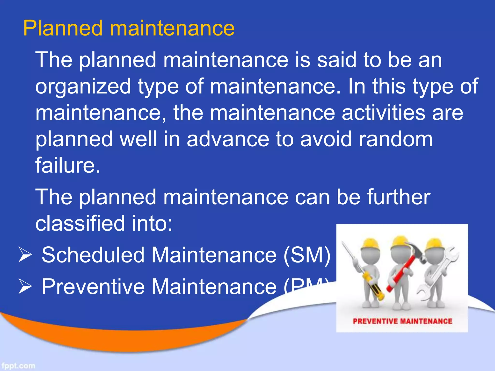 Maintenance planning and replacement | PPTX