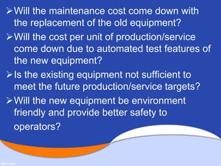 Maintenance planning and replacement | PPTX