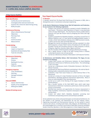 Maintenance Planning & Scheduling | PDF