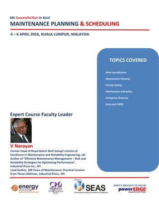 Maintenance Planning & Scheduling | PDF