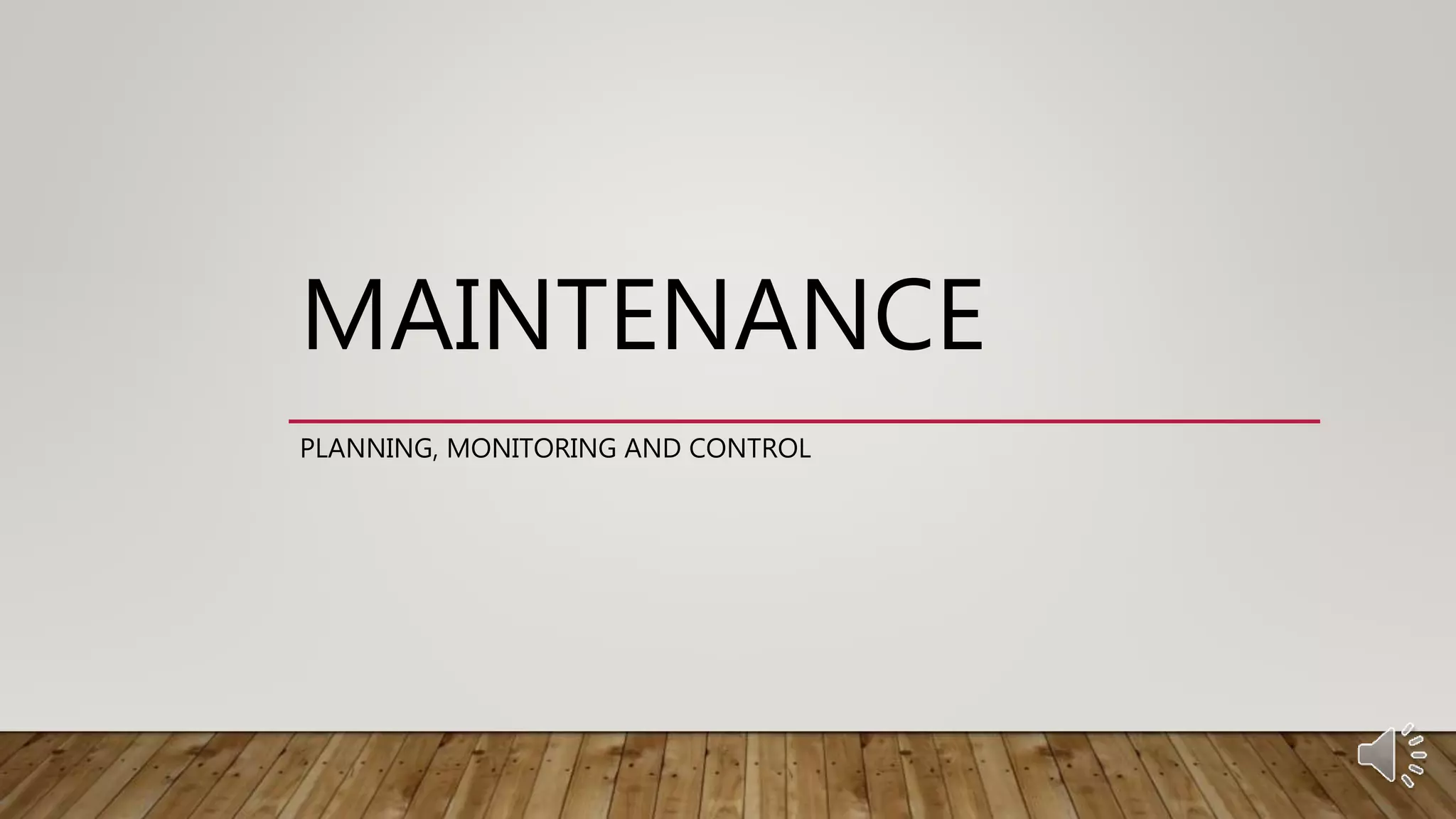 Maintenance planning & control | PPT