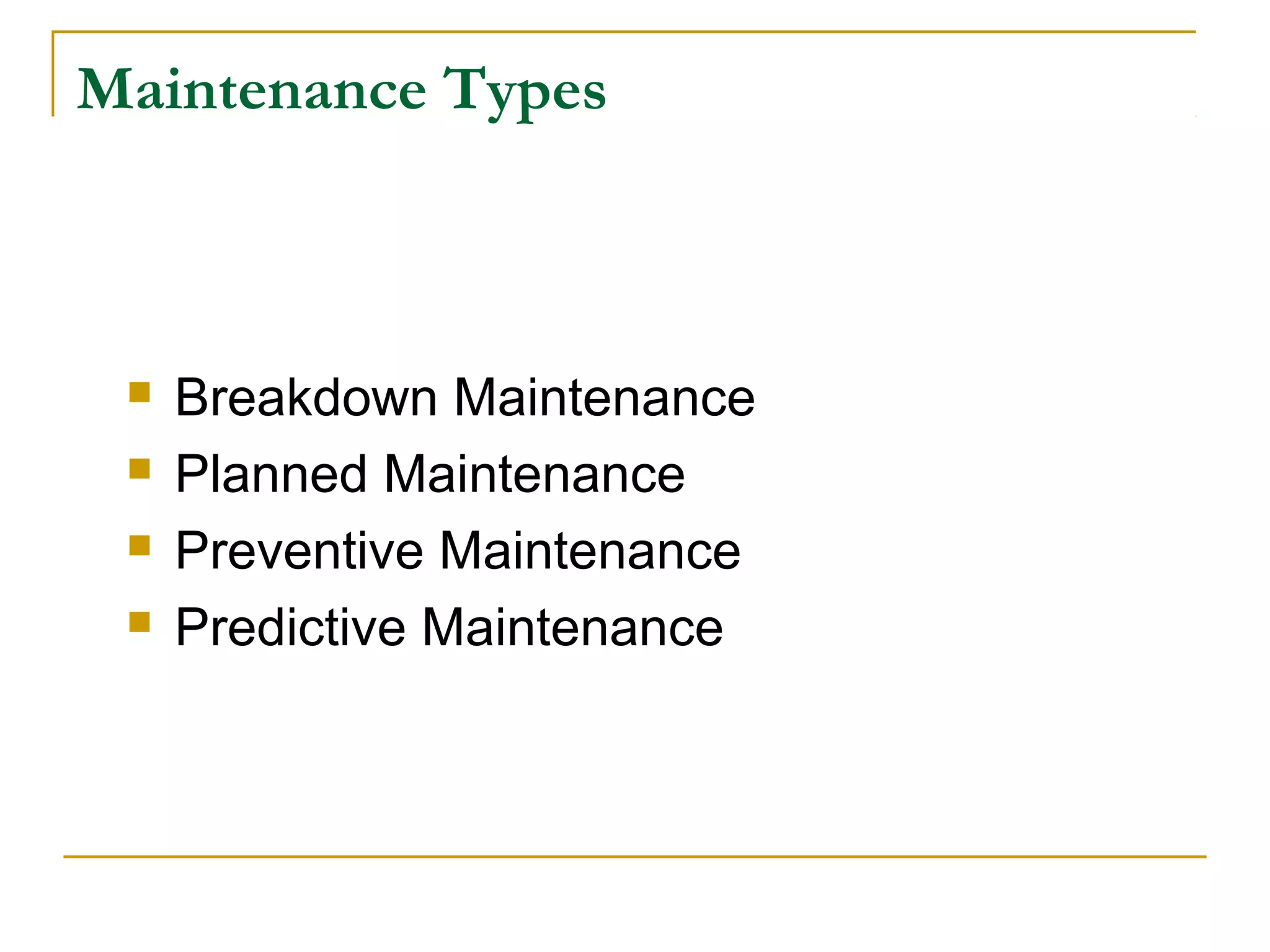 Maintenance planning systems | PPT