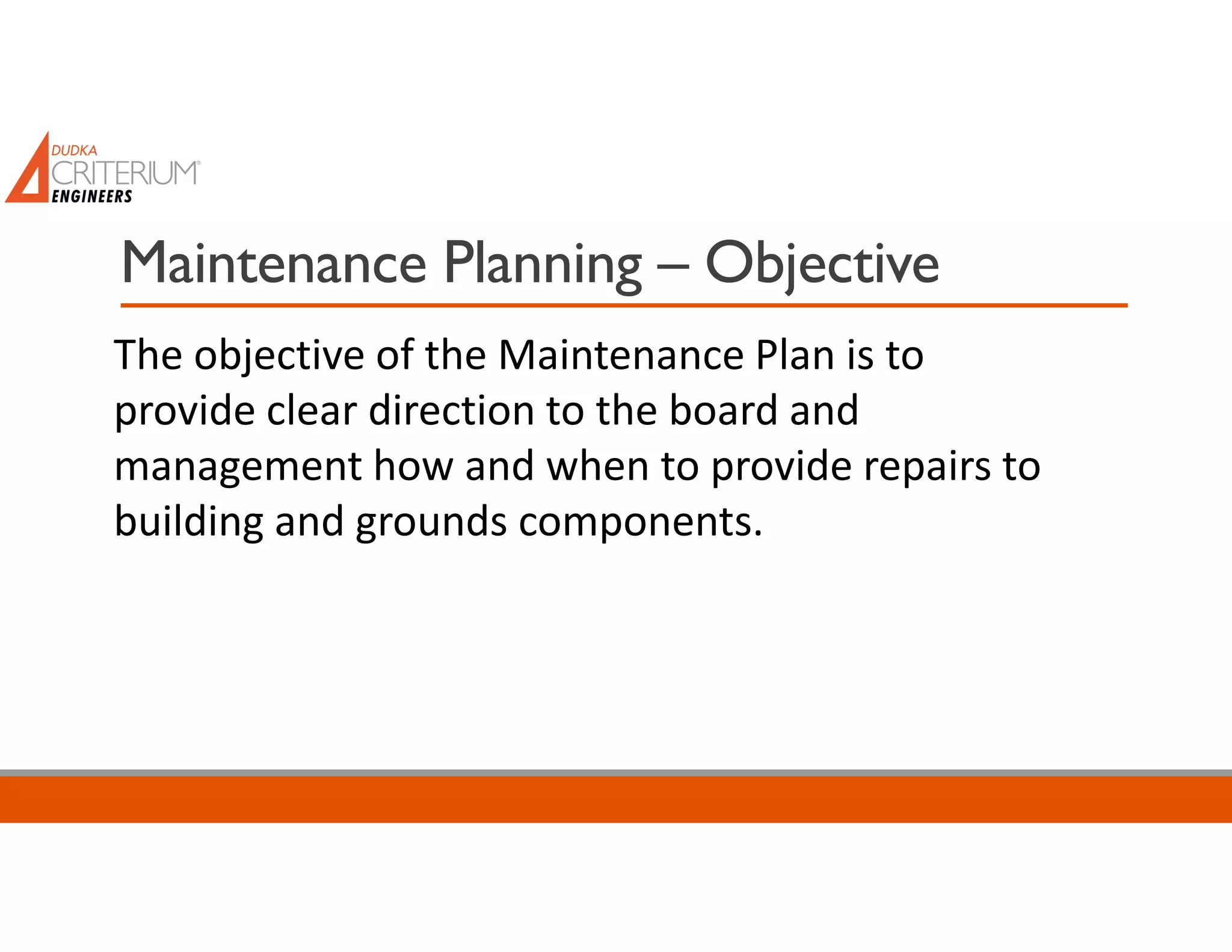 Maintenance Plans, Reserve Studies, & Project Management | PPT