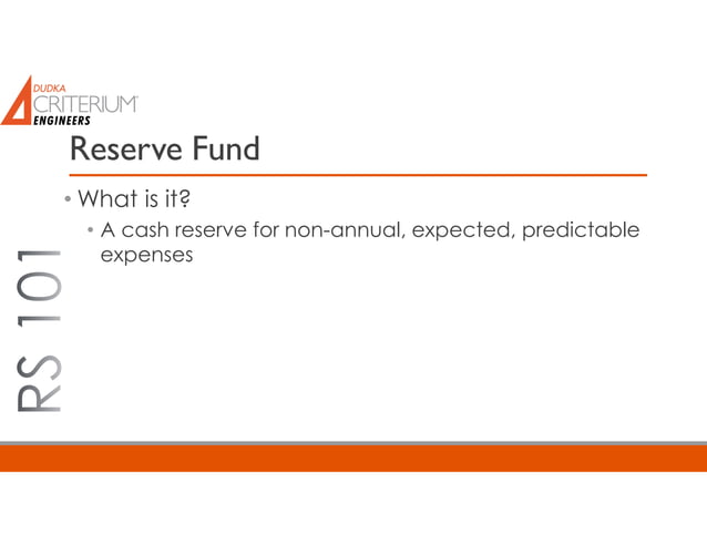 Maintenance Plans, Reserve Studies, & Project Management | PPT