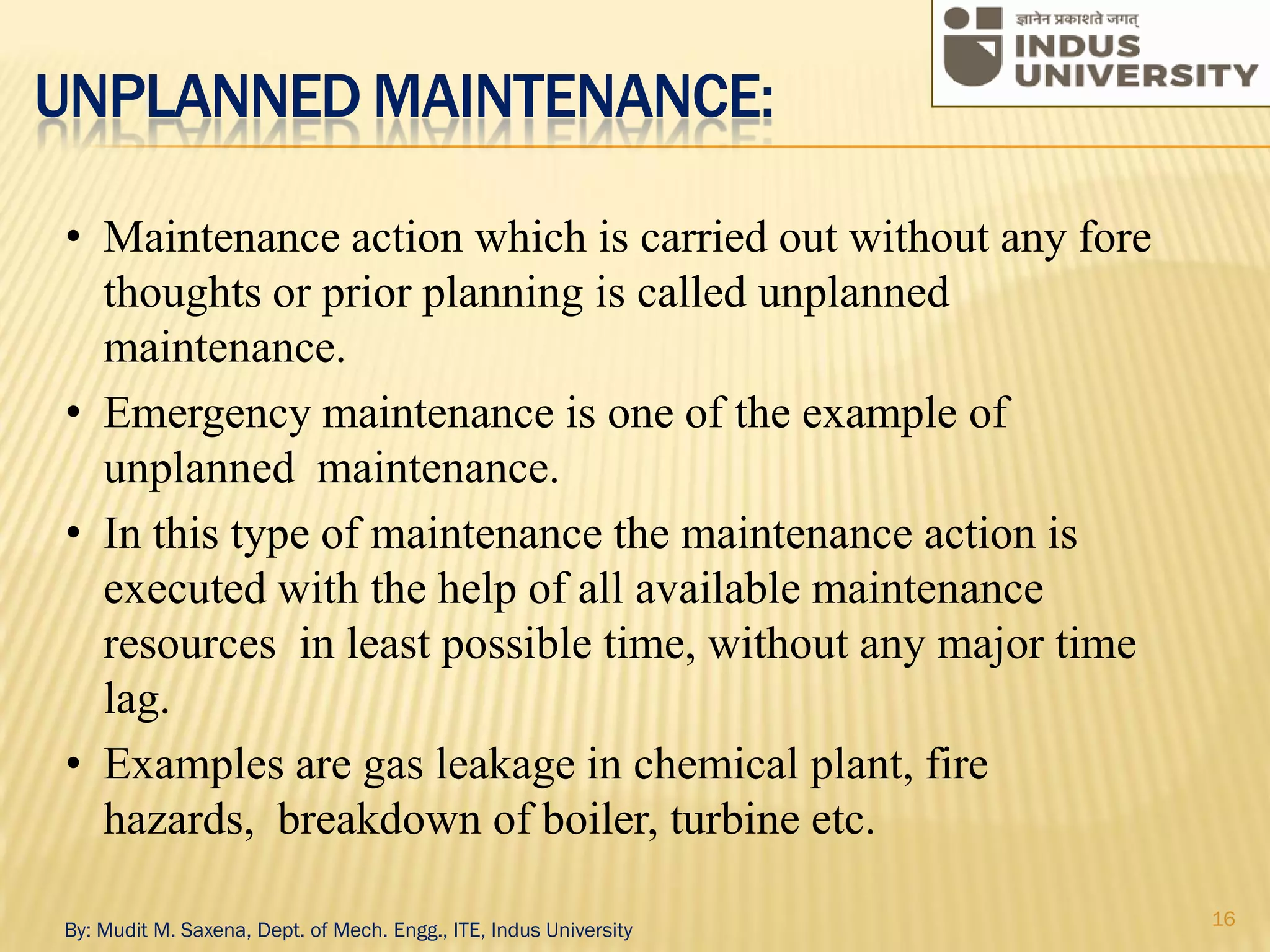 Maintenance policies and preventive maintenance | PDF