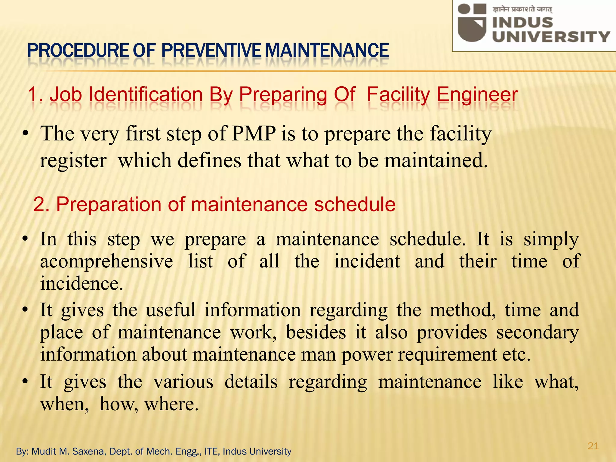 Maintenance policies and preventive maintenance | PDF