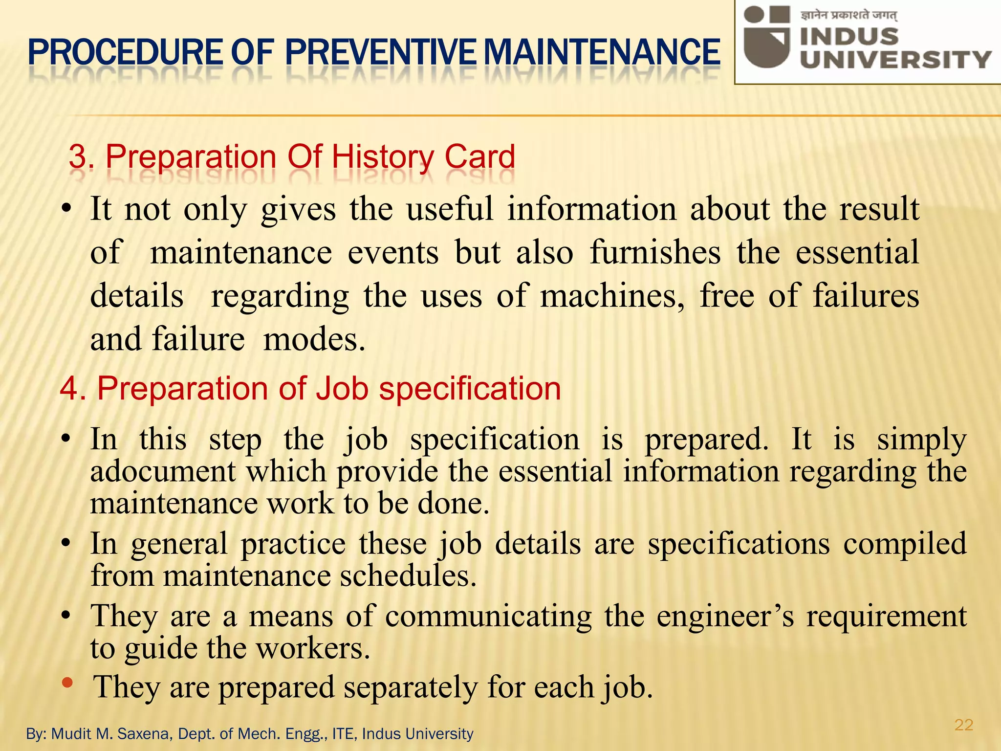Maintenance policies and preventive maintenance | PDF
