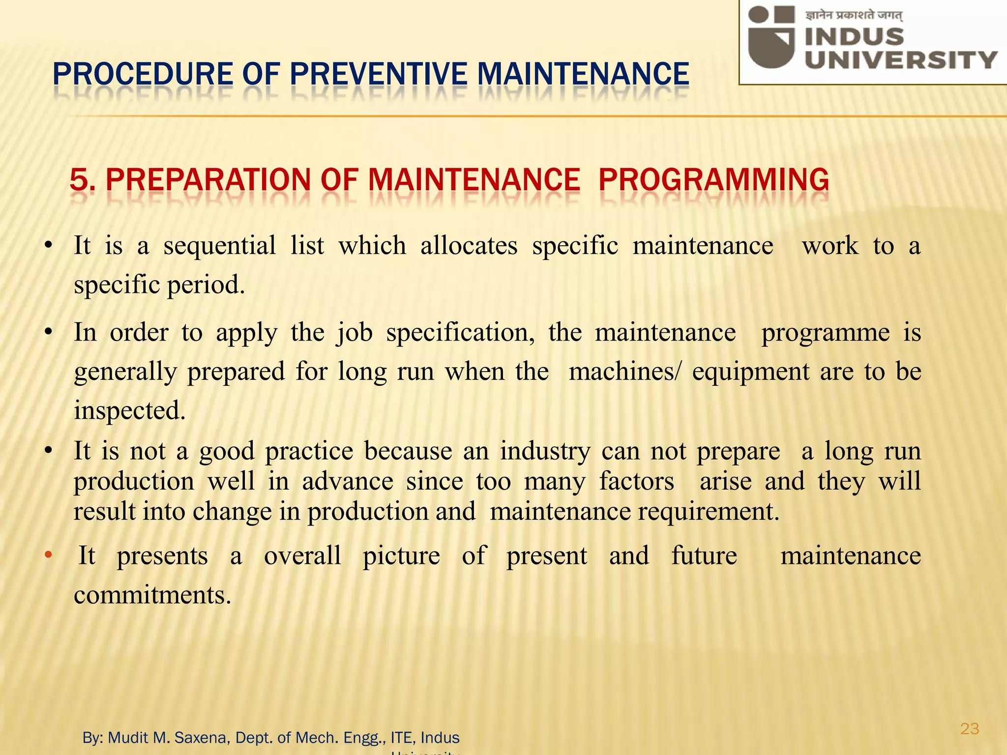 Maintenance policies and preventive maintenance | PDF