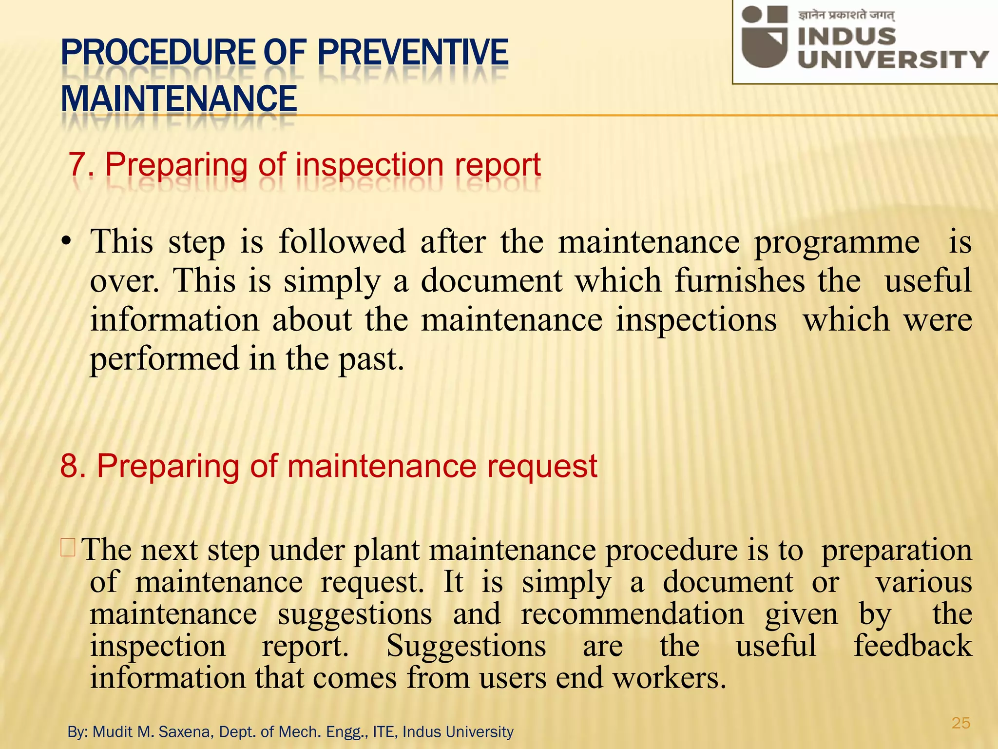 Maintenance policies and preventive maintenance | PDF