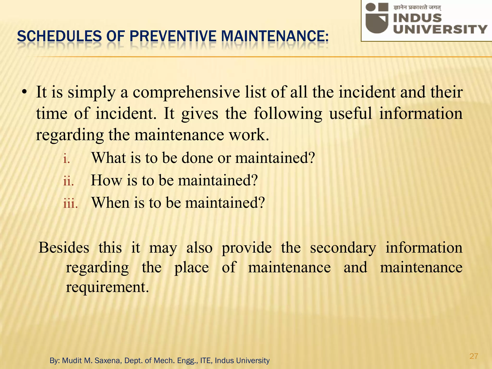 Maintenance policies and preventive maintenance | PDF