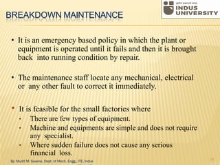 Maintenance policies and preventive maintenance | PDF