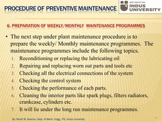 Maintenance policies and preventive maintenance | PDF