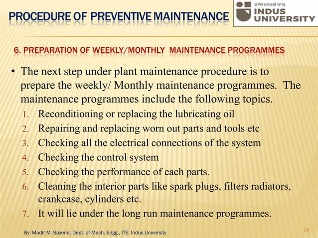 Maintenance policies and preventive maintenance | PDF