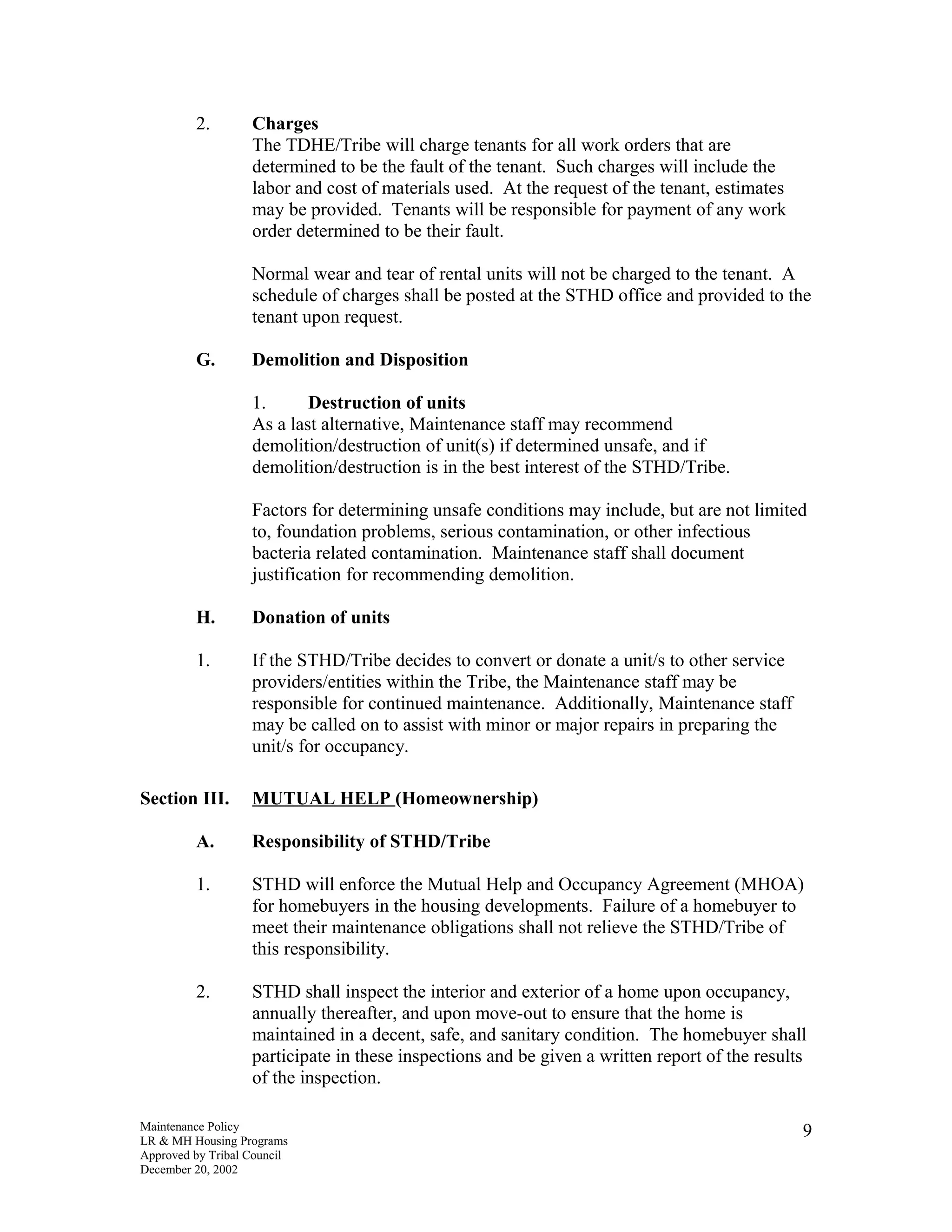Maintenance policy | DOC