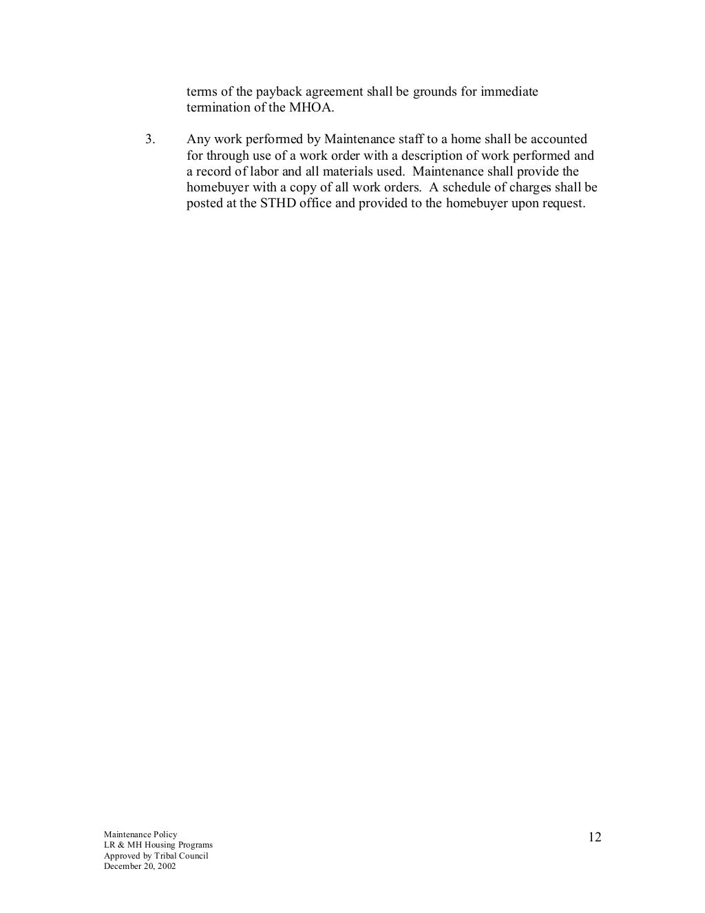 Maintenance Policy maintenance-policy