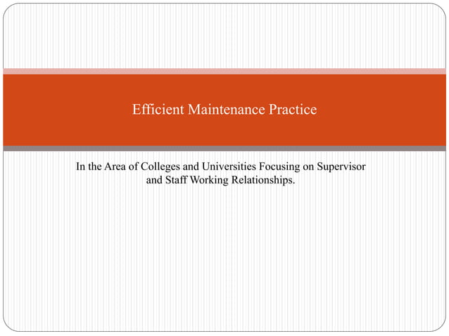 Maintenance ppt. | PPTX