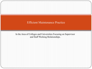 Maintenance ppt. | PPT