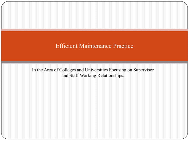 Maintenance ppt. | PPT