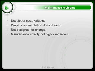 Maintenance & Re-Engineering of Software | PPTX