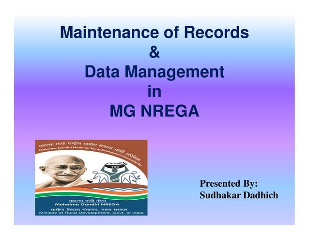 Record and Data Management in MGNREGA | PDF