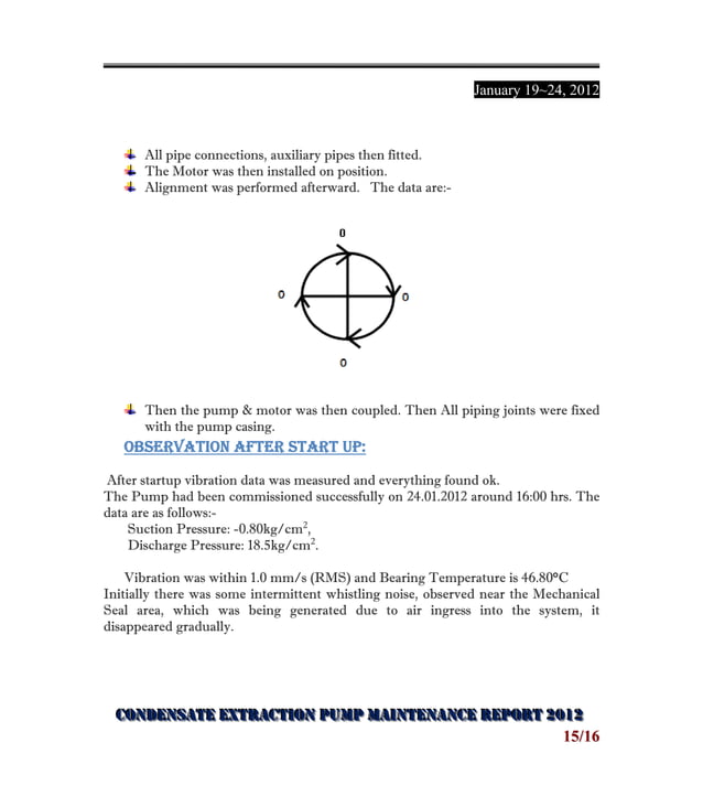 Maintenance report of Condensate Extraction Pump (KSB) | PDF | Auto ...