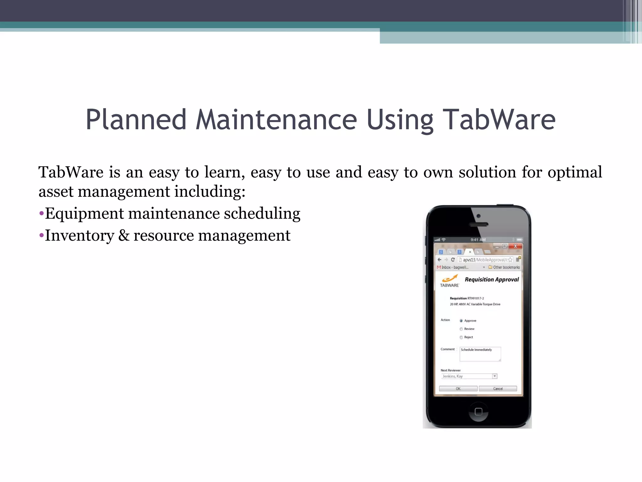 Maintenance scheduling software | PPT