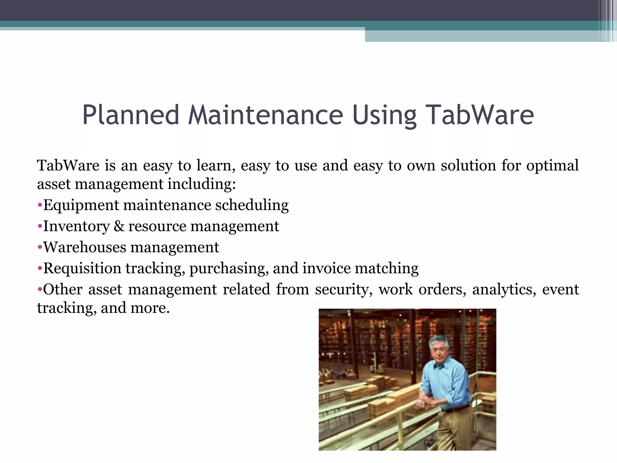 Maintenance scheduling software | PPT