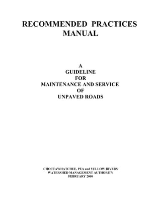 Maintenance&service unpaved roads | PDF