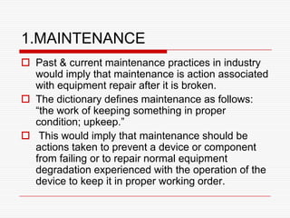 Maintenance strategies | PPT