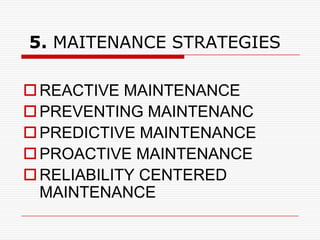 Maintenance strategies | PPT