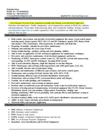Maintenance supervisor electrical resume(3).docx