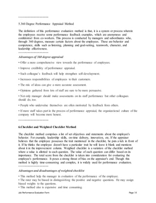 Maintenance supervisor performance appraisal | DOCX