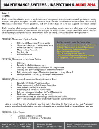 Maintenance system, inspections & audits | PDF