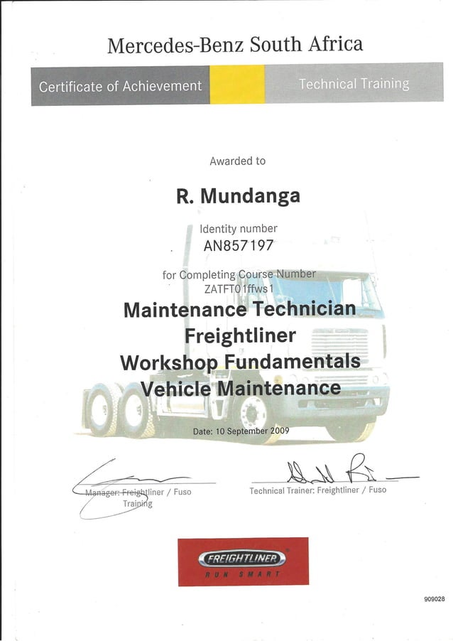 Maintenance technician freightliner | PDF