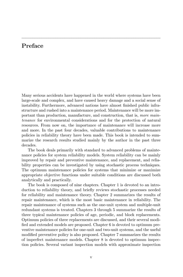 Maintenance Theory Of Reliability Springer Series In Reliability Pdf