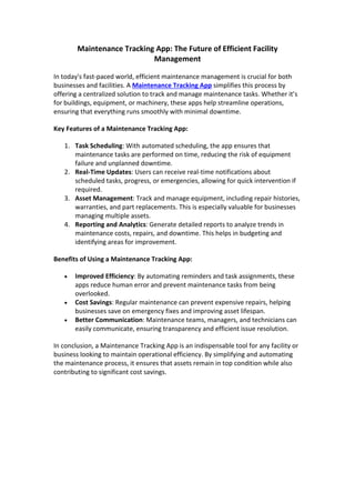 Never Miss a Maintenance Task Again with a Maintenance Tracking App! 🛠️ ...