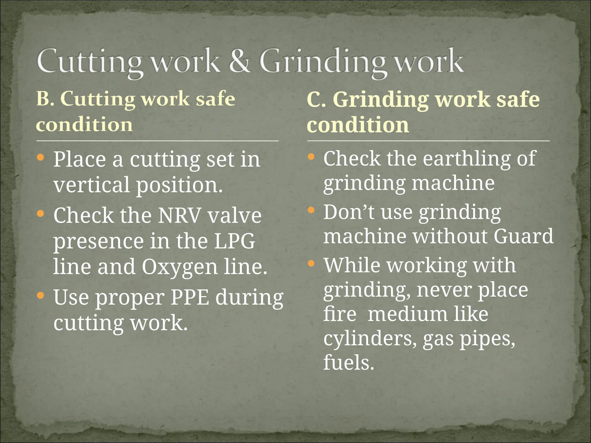 Maintenance practices safety aspects safe and Unsafe condins | PPT