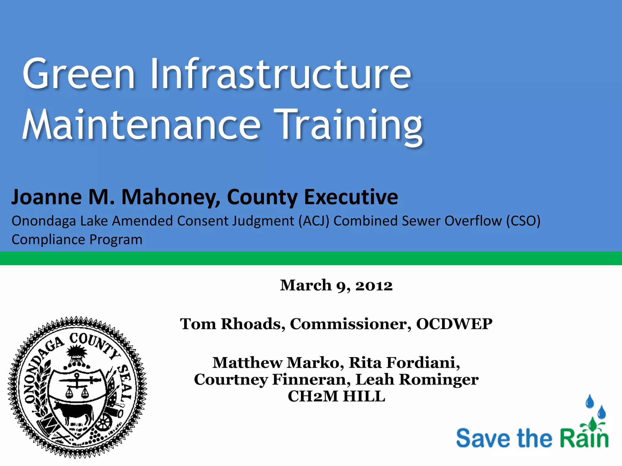 Green Infrastructure Maintenance Workshop | PDF
