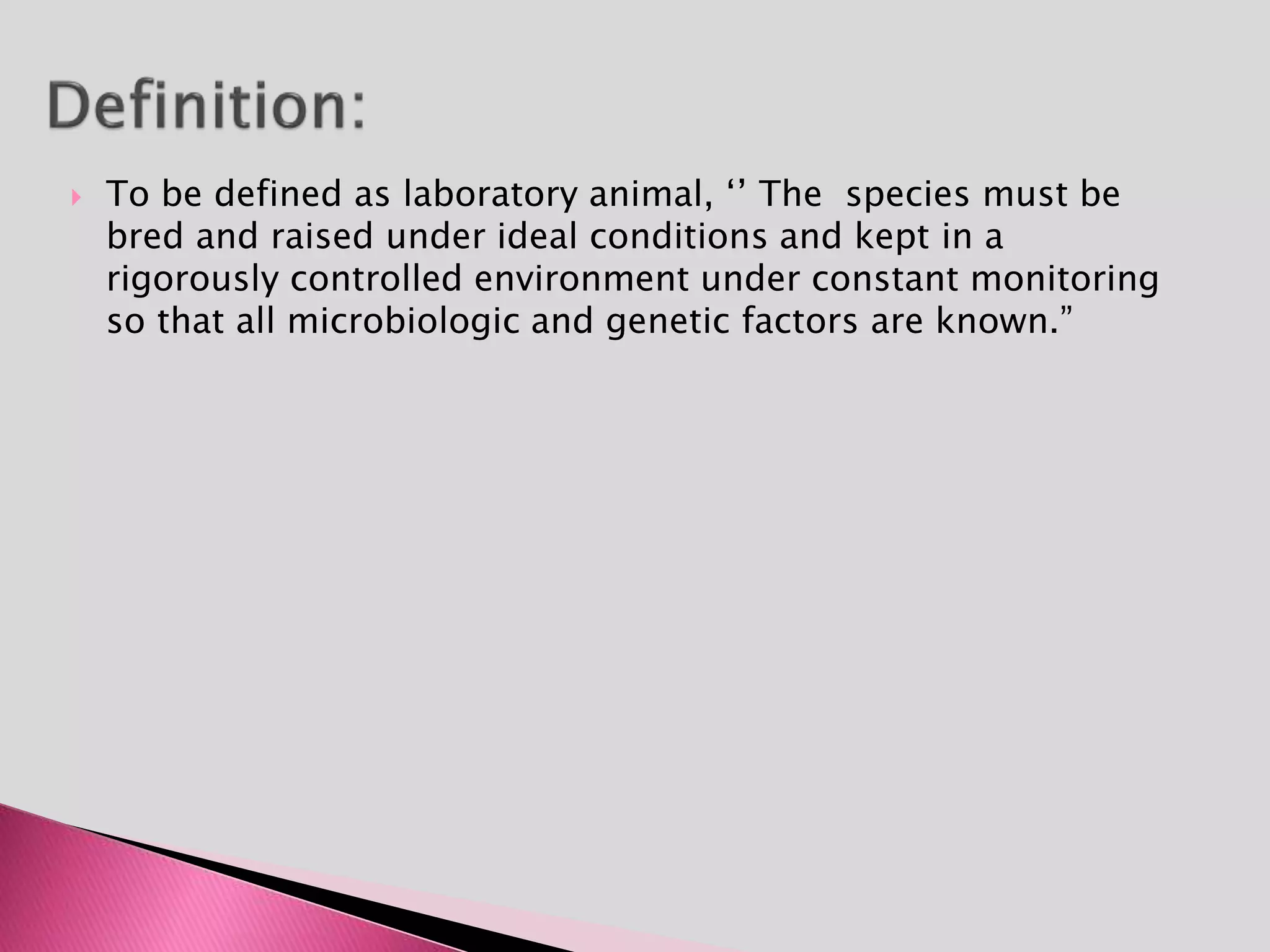 Maintence and breeding of laboratory animals | PPTX